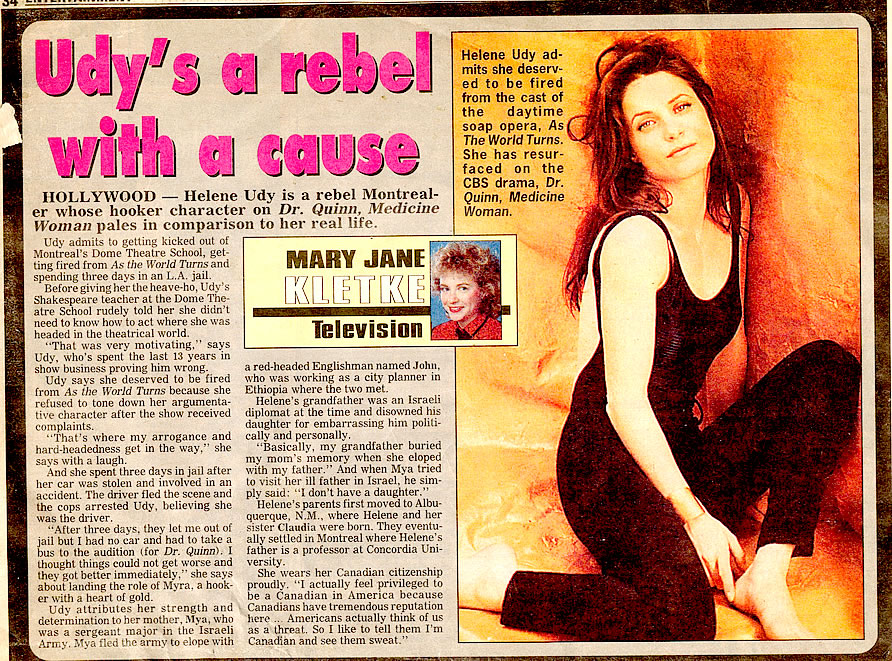 Helene Udy: Rebel with a cause: Dr Quinn Times